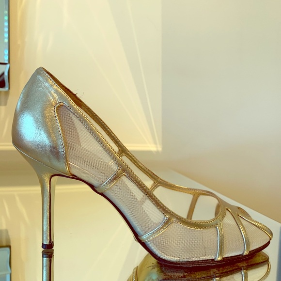 Dolce & Gabbana | Shoes | Dolce And Gabbana Gold Peeptoe Pumps | Poshmark